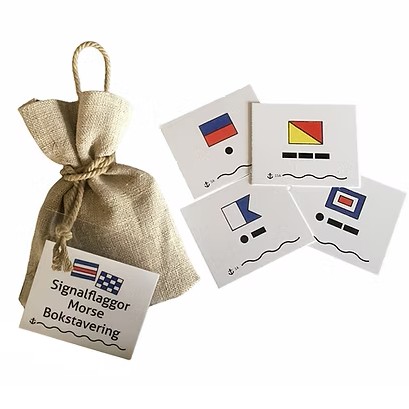 SIGNALFLAGGOR, MORSE & BOKSTAVERING